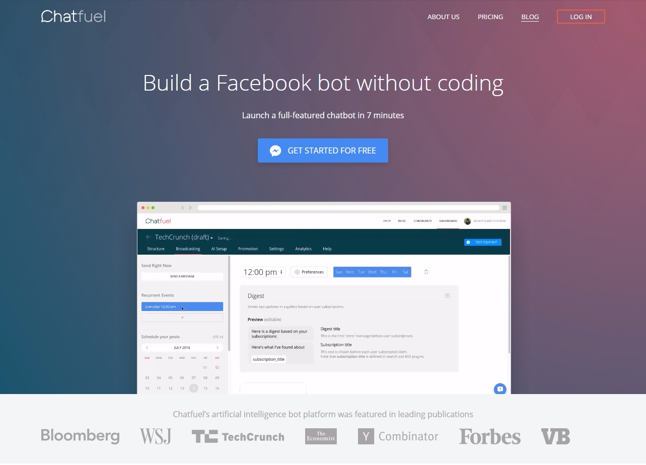 Chatfuel is a helpful third-party application that allows anyone to create a chatbot, without ...